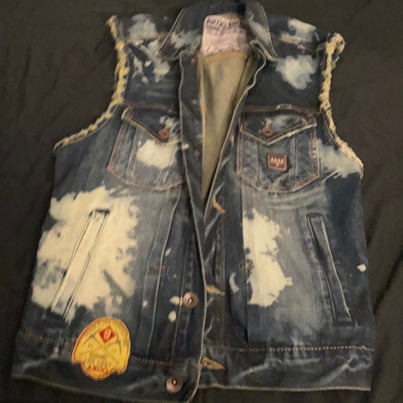 Other | Mens Akoo Large Denim Vest | Poshmark